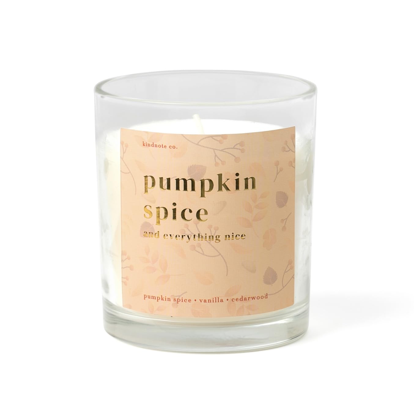 Kindnote Co. Pumpkin Spice Candle | 8oz Soy Wax Cedarwood, Vanilla Pumpkin Candle | Fall Candles | Autumn Candle | Pumpkin Candle | Fall Scented Candles | Pumpkin Candles Scented | 40+ Hours Burn Time