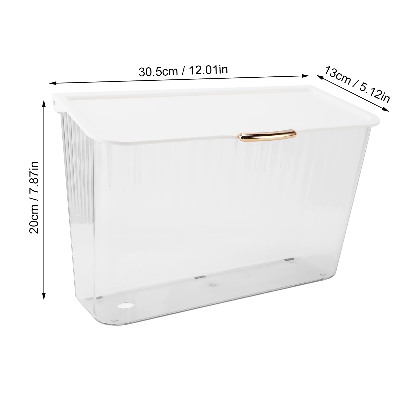 4L Wall Mounted Laundry Basket with Lid, Multifunction Wall Hanging Laundry Storage Container Organizer for Bathroom (Transparent)