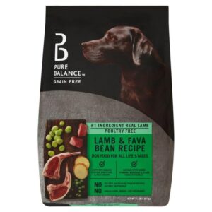 noble organics purre ballance lamb & fava bean recipe dry dog food, grain-free, 11 lbs, supports immune system, digestion, and coat health