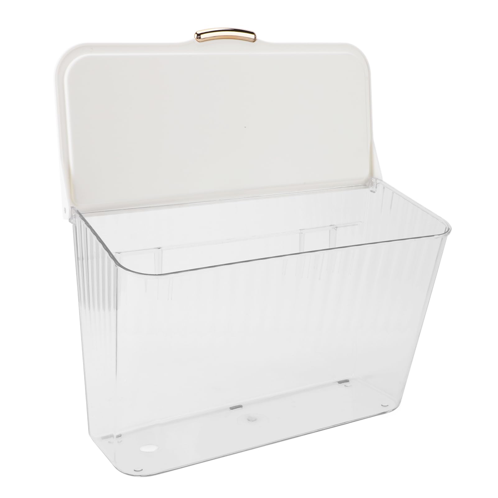 4L Wall Mounted Laundry Basket with Lid, Multifunction Wall Hanging Laundry Storage Container Organizer for Bathroom (Transparent)