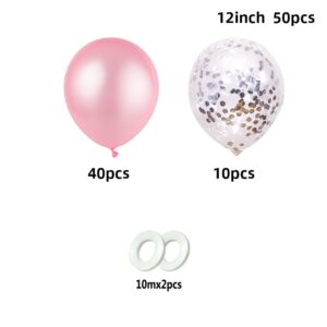 12inch Pink Balloon and Metallic Silver Balloon for Wedding Bridal Birthday Baby Shower Decoration