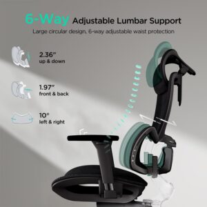 Hbada E2 Office Chair, Computer Chair with Adjustable 3D Armrest, Swivel Office Chair -Adjustable Headrest with 3D Lumbar Support and PU Wheels Black