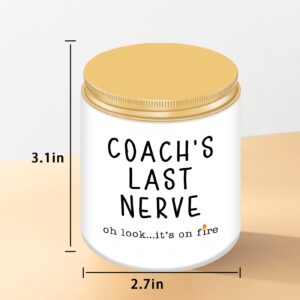 NANOOER Coach Gifts for Women & Men, Appreciation Gift for Baseball, Softball, Cheer, Sports Coaches, Unique Christmas Birthday Gifts for Coach-Coach’s Last Nerve Lavender Scented Candles