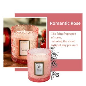 ANGKMA Gifts for Women Candle, Scented Candles,Christmas Candles for Home Scented, Natural Soy Candle, 8.1 oz 60 Hours Burn, Candles for Home Scented (Rose)