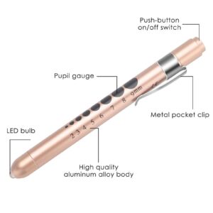 Veenajo Essential Nurse Penlight - LED Flashlight for Medical Professionals - Must-Have Tool for Nurses, Students, and Doctors, Gold