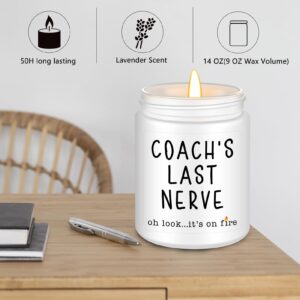 NANOOER Coach Gifts for Women & Men, Appreciation Gift for Baseball, Softball, Cheer, Sports Coaches, Unique Christmas Birthday Gifts for Coach-Coach’s Last Nerve Lavender Scented Candles