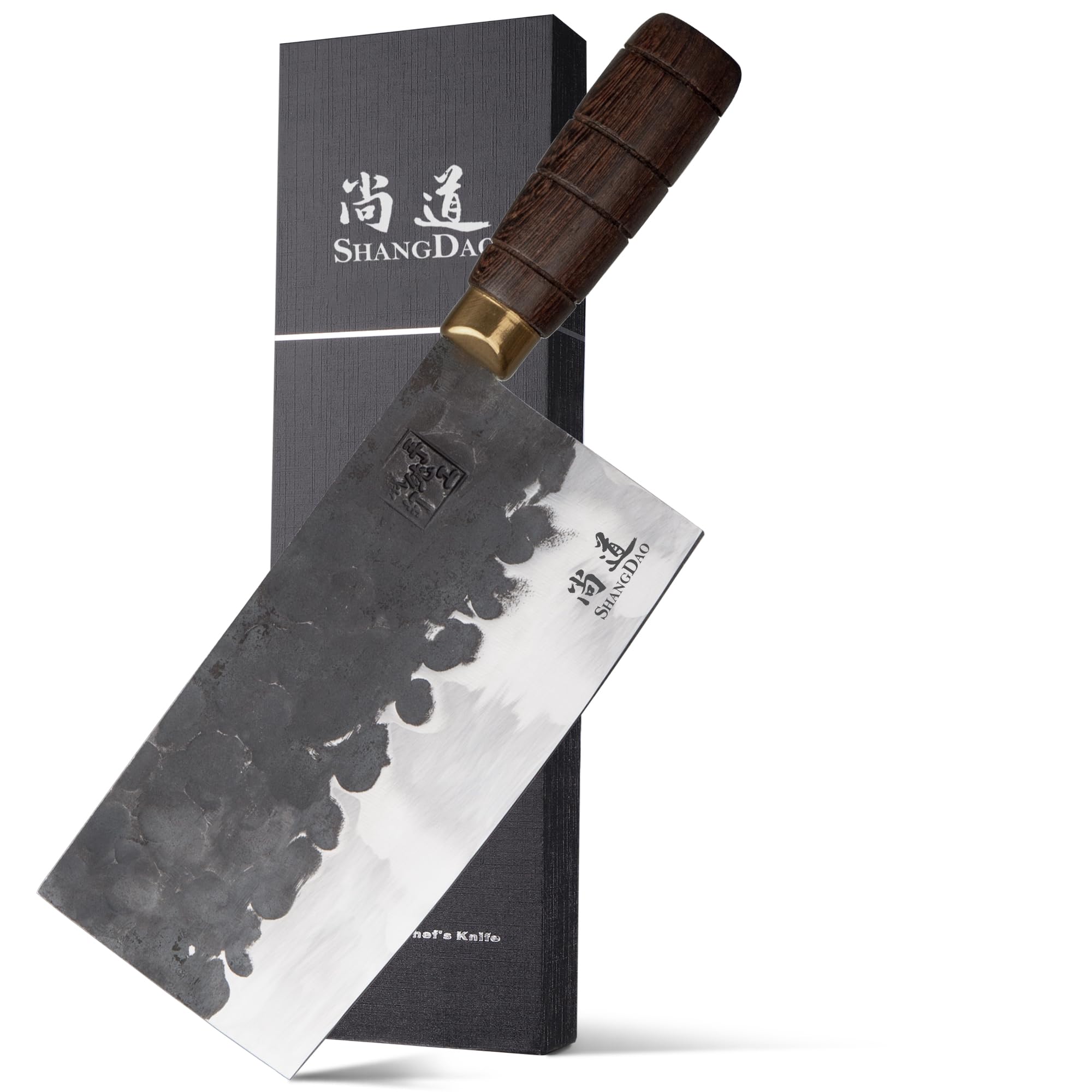 SHANGDAO Meat Cleaver Knife, 7.4 ″ Heavy Duty Razor Sharp Butcher Cleaver Kitchen Knife, High-carbon steel Chopper Knife, Forged Blade & Wood Handle, For Home Kitchen and Restaurant