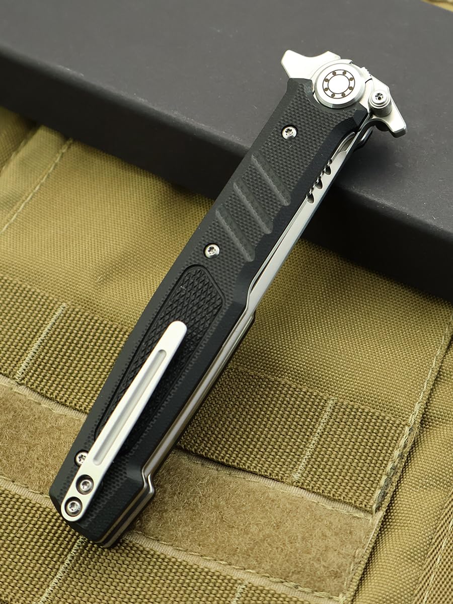 HOKC Finnish-2 | 349-130406 | Pocket Knife, EDC Knife by Official Dealer - Designed by Russian Master Aleksander Biryukov - Liner Lock, Lawks Safety System, G10 Handle, Wave Opener, Finger Flipper, Long and Durable Nitro-V Stainless Steel, Satin Finished