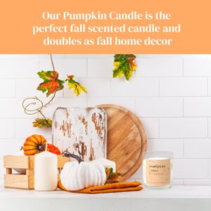 Kindnote Co. Pumpkin Spice Candle | 8oz Soy Wax Cedarwood, Vanilla Pumpkin Candle | Fall Candles | Autumn Candle | Pumpkin Candle | Fall Scented Candles | Pumpkin Candles Scented | 40+ Hours Burn Time