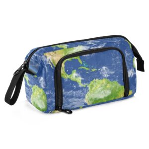 ymgqyj planet earth surface pencil case large capacity stationery organizer pencil pouch bag for office travel 1 pack 9.4x3.7x5.9 in