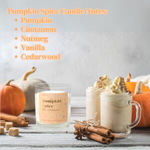 Kindnote Co. Pumpkin Spice Candle | 8oz Soy Wax Cedarwood, Vanilla Pumpkin Candle | Fall Candles | Autumn Candle | Pumpkin Candle | Fall Scented Candles | Pumpkin Candles Scented | 40+ Hours Burn Time