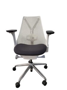 office logix shop Нeгmaп Μilleг sayl chair (open box) (white w/lumbar chrome base)