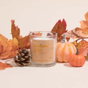 Kindnote Co. Pumpkin Spice Candle | 8oz Soy Wax Cedarwood, Vanilla Pumpkin Candle | Fall Candles | Autumn Candle | Pumpkin Candle | Fall Scented Candles | Pumpkin Candles Scented | 40+ Hours Burn Time