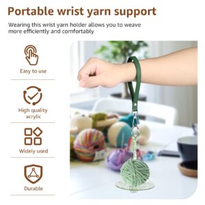 2Pcs Wrist Yarn Holder, Portable Wrist Yarn Holder with Wrist Strap, Acrylic Wrist Yarn Spinner, Wrist Yarn Ball Holder for Crocheting, Twizzling Yarn Organizer Storage Knitting Supplies Crocheting