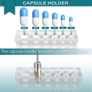 LELELUK 16 Pcs Versatile Easy Capsule Filling Tool Kit for Gel Capsules Empty - Pill Filling Tools with Micro Funnel, Capsule Holder, Herb Tamper and Lab Scoops - Gel Capsules Size #000 00 0 1 2 3 4 5