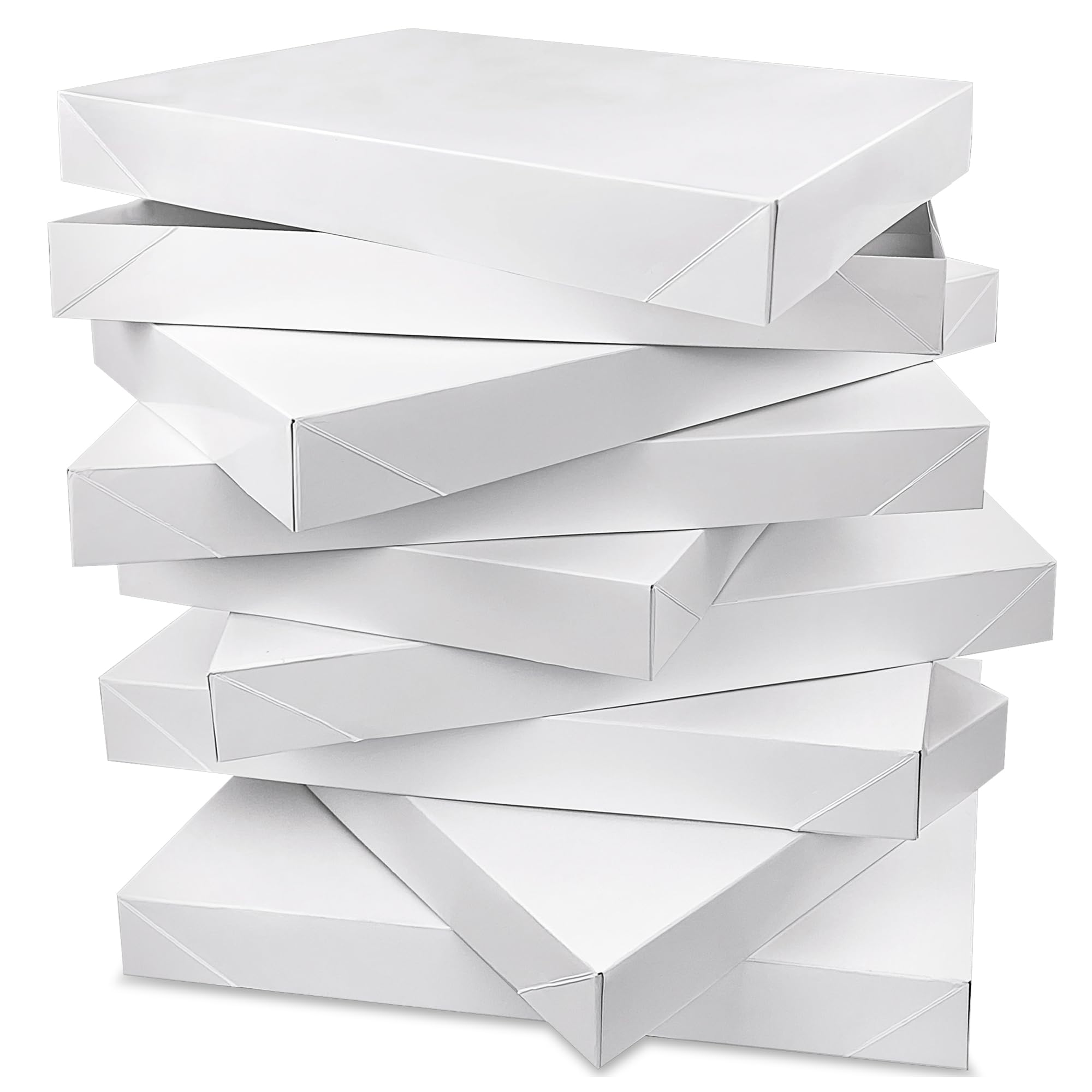 MUMULULU 8 PCS White Gift Boxes with Lids Sizes 11'' x 7.48'' for Birthdays Graduations Christmas Weddings Baby Showers and More