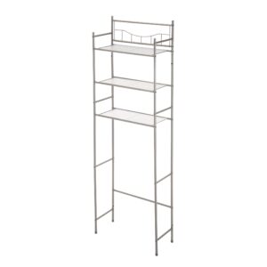 yqdste steel 3-layer storage shelf unit (satin nickel), yst-011