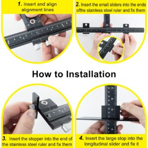 DOCXCDO Cabinet Hardware Jig, Aluminum Cabinet Handle Jig for Handles Pulls Knobs, Cabinet Pull Jig with Automatic Center Punch, Hardware Jig for Door Drawer Woodworking