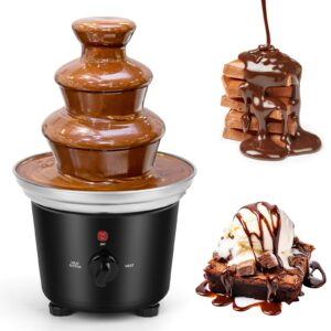 valinks chocolate fountain machine 3 tiers electric melting machine chocolate fountain mini stainless steel chocolate fondue fountain for parties melts chocolate cheese bbq sauce liqueurs