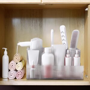 KIMCHOMERSE Hair Tool Organizer, Hair Styling Tool Holder for Vanity, Bathroom Countertop Storage for Toiletries, Makeup, Blow Dryers and Accessories -Clear Acrylic