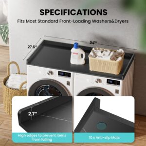 Washer Dryer Countertop, Washer and Dryer Laundry Countertop, Over Washing Top Protector Foldable with Non-Slip Mat for Organization, 27.5" x 54"