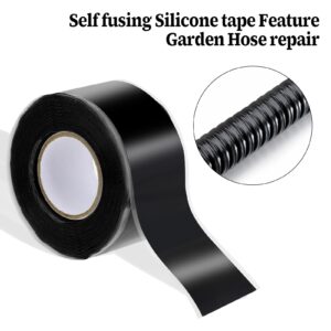 1In x 16ft Garden Hose Leak Repair Tape Hose Repair Tape,Water Seal Tape,Self Fusing Silicone Tape Suitable for Outdoor Antenna Cable and Hose Pipe Leaks and Emergency Repairs