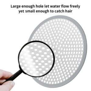 Ohtomber Shower Drain Hair Catcher - 2PCS 4.72” Shower Stall Sink Drain Cover Strainer, Stainless Steel Bathtub Hair Trap Stopper, Bathroom Floor Drain Hair Filter Screen Protector with Silicone Rim