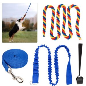 kllouze dog bungee tug toy hanging dog rope toy indoor outdoor pull interactive toys with 1 diy chew rope for small medium to large dogs