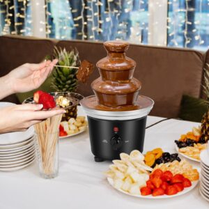 VAlinks Chocolate Fountain Machine 3 Tiers Electric Melting Machine Chocolate Fountain Mini Stainless Steel Chocolate Fondue Fountain for Parties Melts Chocolate Cheese BBQ Sauce Liqueurs