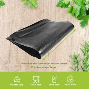 EDYCARX 15" x 20" Vacuum Seal Bags Black and Clear, Precut Vacuum Sealer Bags for Food Storage, Heavy Duty Commercial Grade 5 Mil Vacuum Bags, 50 Count