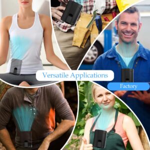 VEKK Portable Fan with Dual Clip, Personal Waist Fan up to 25H, 4 Speeds 7100RPM Clip Shirt fan with Gale-Force Airflow, Wearable Belt Fan Neck Fan for Sport, Outdoor, Jobsite, Traveling