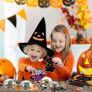 Sinload 48 Pcs Halloween Candy Holder Cards with Plastic Shaker Domes Halloween Greeting Cards DIY Crafts for Goodie Bags Stuffers School Classroom Prizes Gifts Party Favor (Candy Not Included)