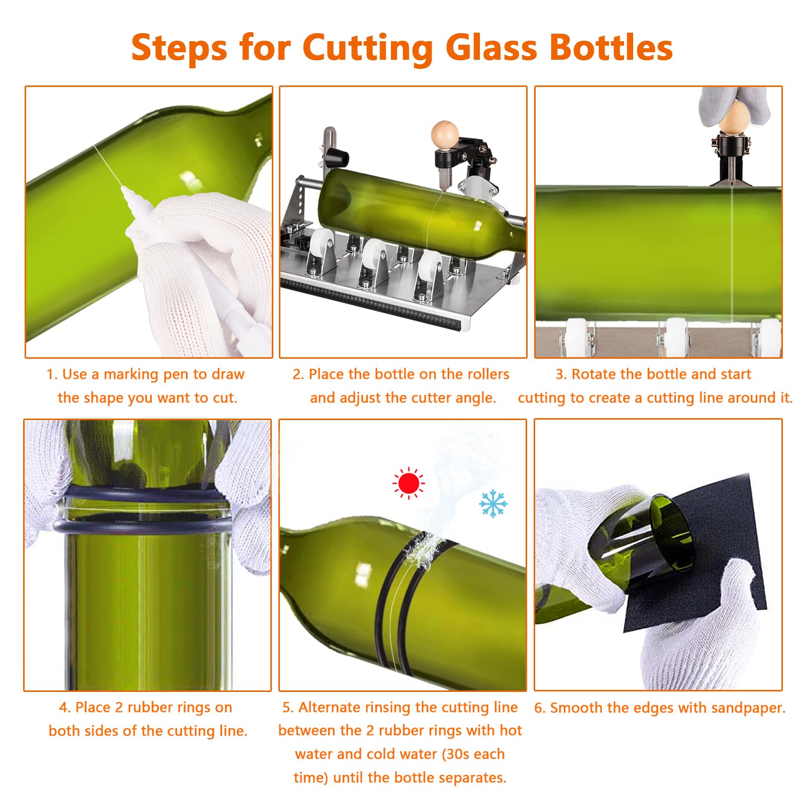 MiiMOO Glass Bottle Cutter - Multifunctional DIY Glass Cutting Kit for Bottles of Different Shapes and Sizes, Perfect for Wine, Beer, Whiskey, Liquor, and Champagne