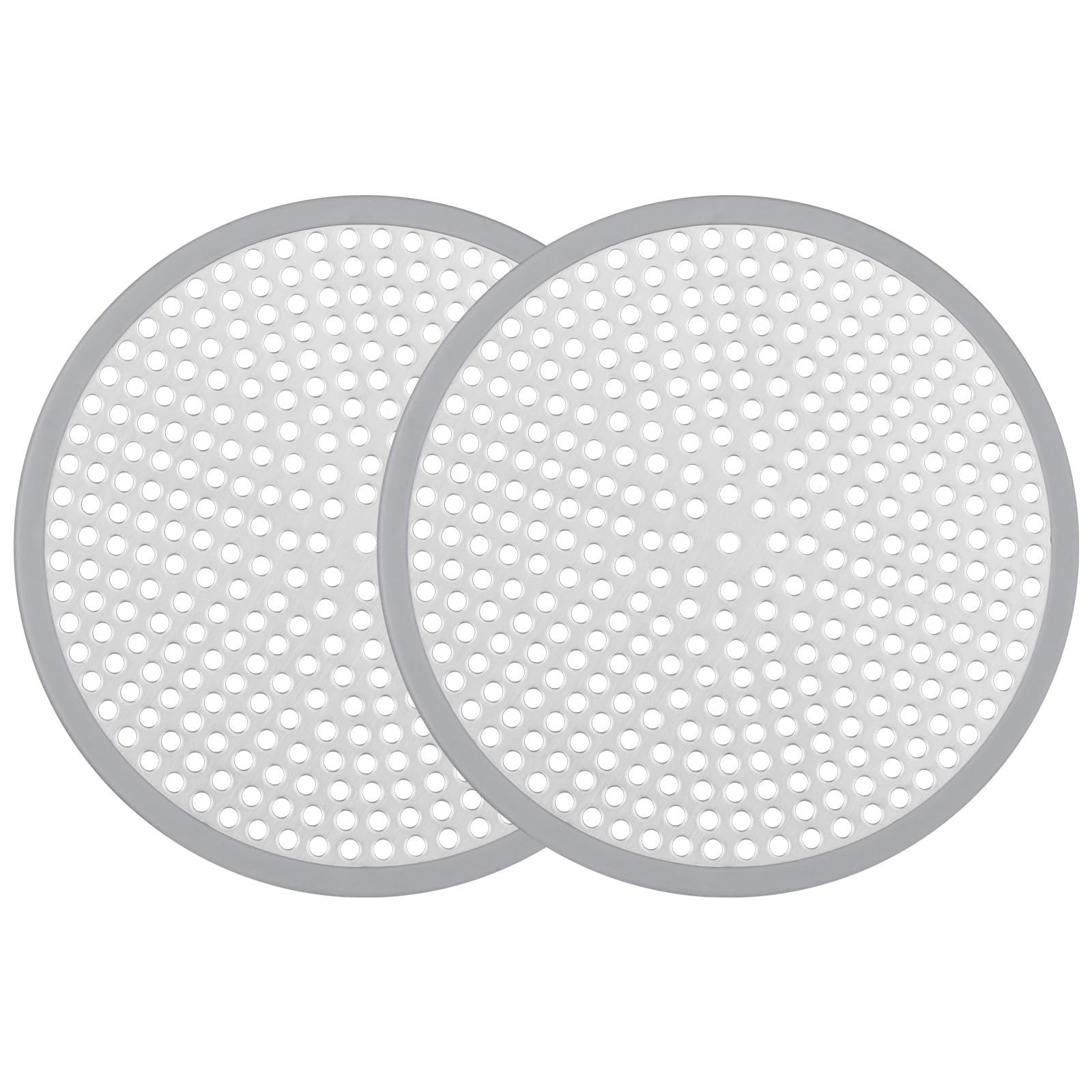 Ohtomber Shower Drain Hair Catcher - 2PCS 4.72” Shower Stall Sink Drain Cover Strainer, Stainless Steel Bathtub Hair Trap Stopper, Bathroom Floor Drain Hair Filter Screen Protector with Silicone Rim