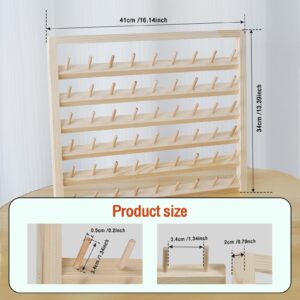 US Wooden Thread Holder 48/54 Spool Wooden Thread Rack Wall Mounted Sewing Thread Holder with Screws Multi Purpose Sewing Thread Holder Organizer for Embroidery Sewing Threads Hair Band(54 axis)