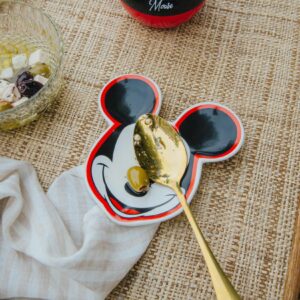 Disney Mickey Mouse Sculpted Ceramic Spoon Rest Holder | Kitchen Organizer For Utensils To Keep Countertop Clean