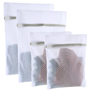 oruola 4pcs laundry bag for washing machine,mesh bags with zipper,9.8 x 11.8 in & 11.8 x 15.7 in garment washing bag for delicates,sock bag for washing machine,laundry washing bag for bed sheet bra