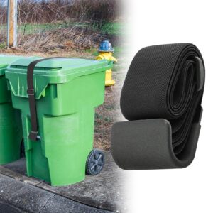 Trash Bin Can Lid Lock for Animals, Bear Proof Trash Can Lid Lock, Semi-Automatic Adjustable Trash Can Bands Universal Garbage Can Lid Lock for Outdoor Squirrels Dogs Bears Raccoon