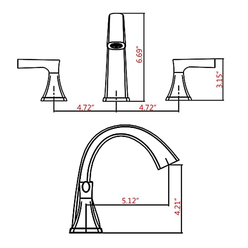 Widespread Bathroom Sink Faucets Two Handle 3 Hole Vanity Bath Faucet with Drain Assembly (Brushed Golden)