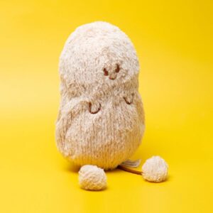 ZCPACE Cute Peanut Plush - 8'' Peanut Food Stuffed Animal, Soft Stuffed Smiley Peanut with Legs Plush Toy, Nut Food Plushie Pillow Doll Toys