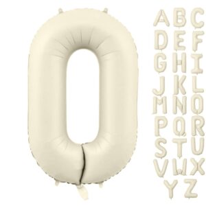 YUNSHANGMO Letter balloons 40 Inch Cream White Alphabet Balloons Beige Giant Foil for Wedding, Birthday, Bridal or Baby Shower Party Letter O Balloon