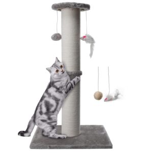 34 inch tall cat scratching post heavy duty and thicker cat scratch post sisal scratch posts large diameter with hanging ball toy cat scratchers scratching posts for indoor cats adults kittens