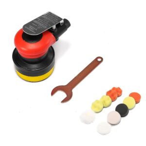 pneumatic 3" random orbital palm sander with 10 polishing buffing pads kit