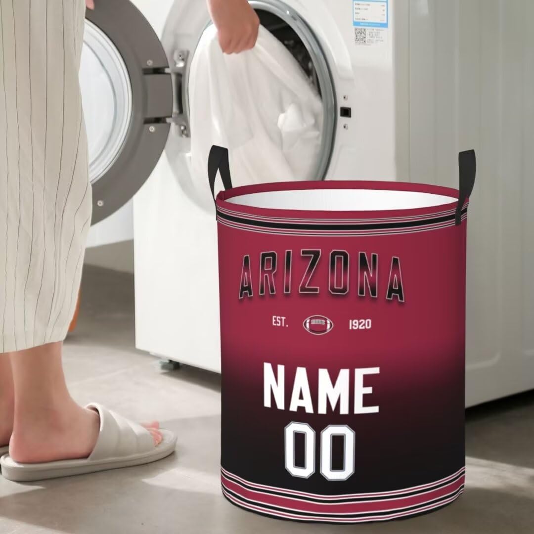 Custom Football Laundry Hamper, Personalized Laundry Hamper with Custom Names and Numbers, Gifts for Men's and Women's Football Fans