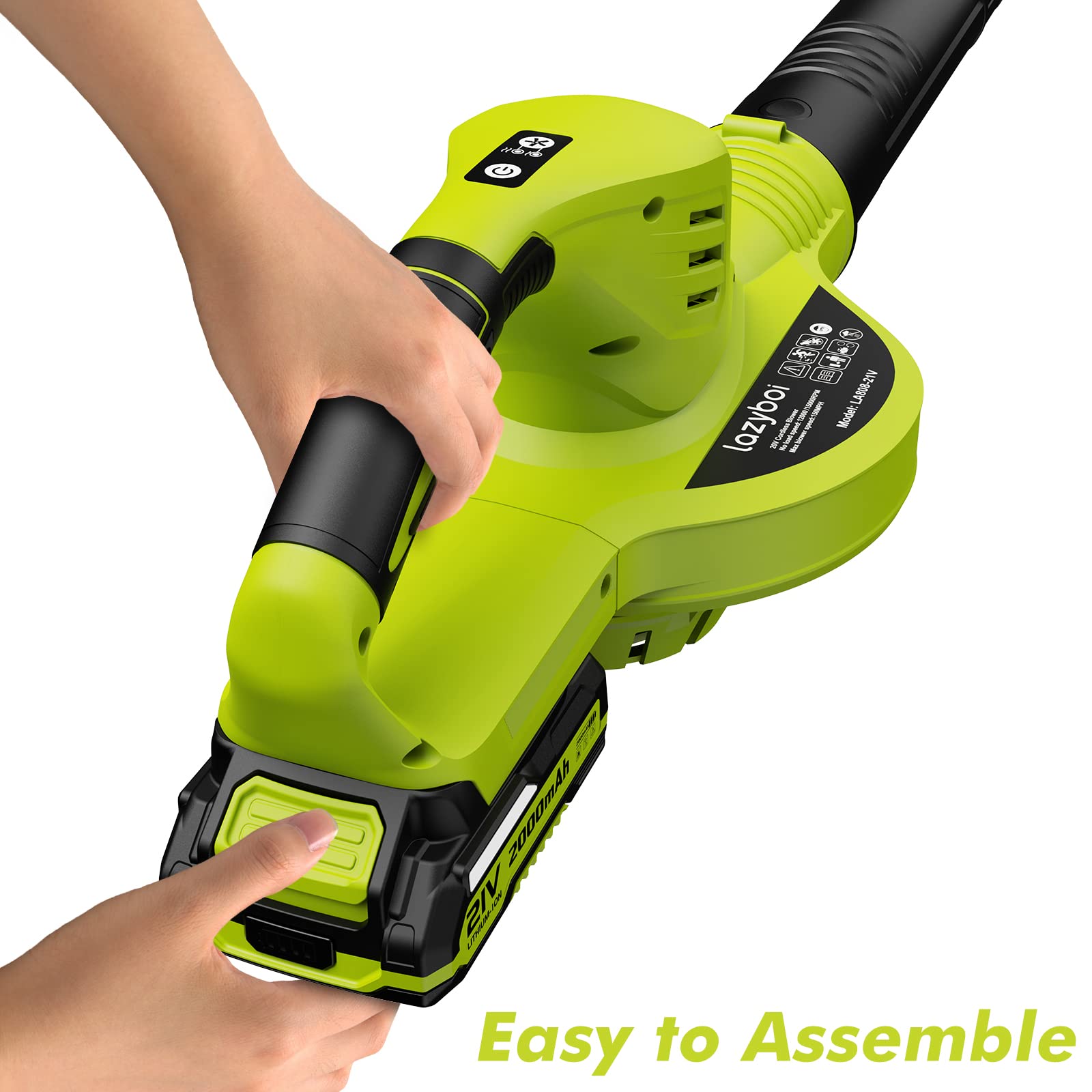 LAZYBOI Battery 21V 2.0Ah, Replacement Lithium-ion Battery Cordless Leaf Blower, Long Life Battery Work with Fast Charging (Charger Not Included)