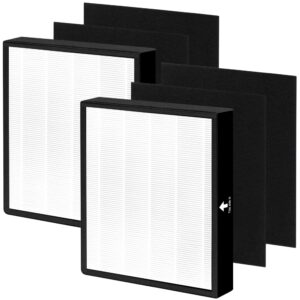 2 pack - flt5900 replacement filter - j - compatible with germ guardian ac5900wca and ac5900wdlx air purifiers - 2 h13 grade true hepa filters & 4 carbon pre-filters - part # flt5900