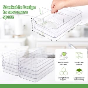 Sorgion Plastic Pantry Organizers and Storage with Removable Dividers Fridge and Refrigerator Organizers and Storage Bins for Kitchen, Living Room, Sink, and Cabinets (6 Pack)