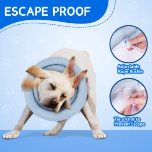 GoGoPaw Soft Dog Cones for Small Medium Dogs and Cats, Adjustable Dog Donut Collar Water Proof Dog Cone Alternative After Surgery, Pet Recovery Collar for Large Dogs to Stop Licking(Blue,S)