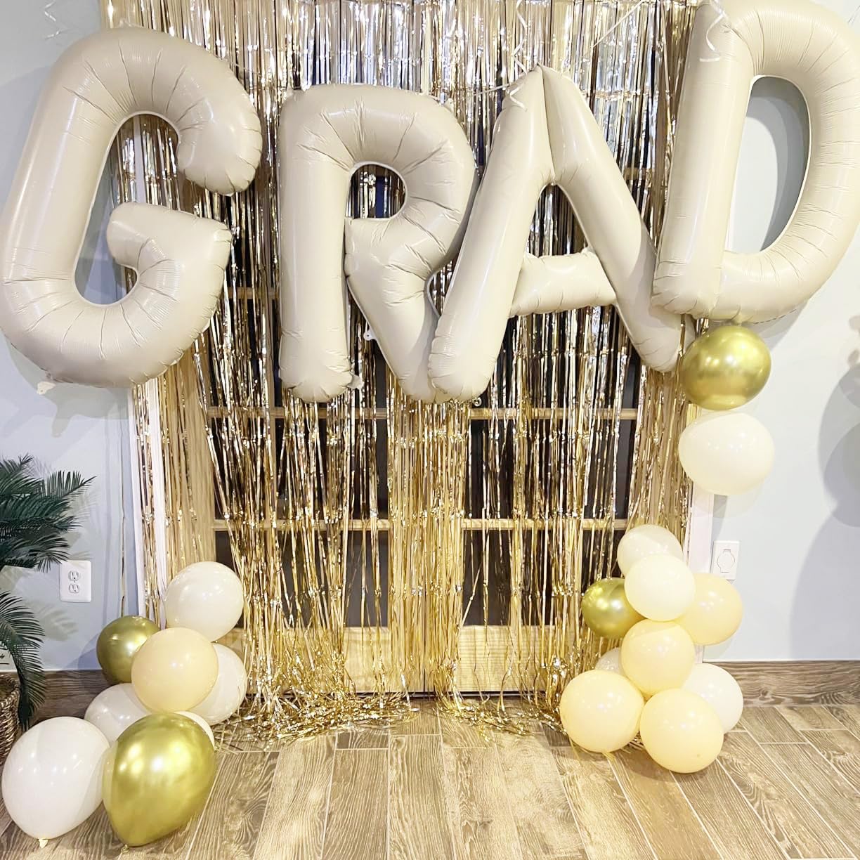 YUNSHANGMO Letter balloons 40 Inch Cream White Alphabet Balloons Beige Giant Foil for Wedding, Birthday, Bridal or Baby Shower Party Letter O Balloon