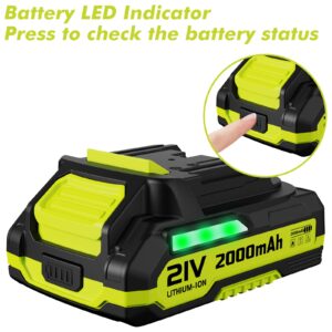 LAZYBOI Battery 21V 2.0Ah, Replacement Lithium-ion Battery Cordless Leaf Blower, Long Life Battery Work with Fast Charging (Charger Not Included)